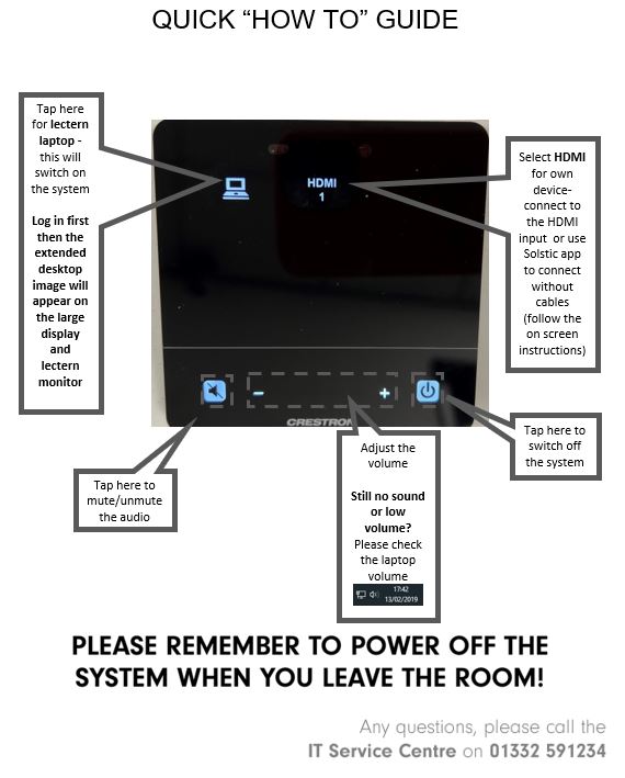 E901 Audio Visual Facilities – IT Services - University of Derby
